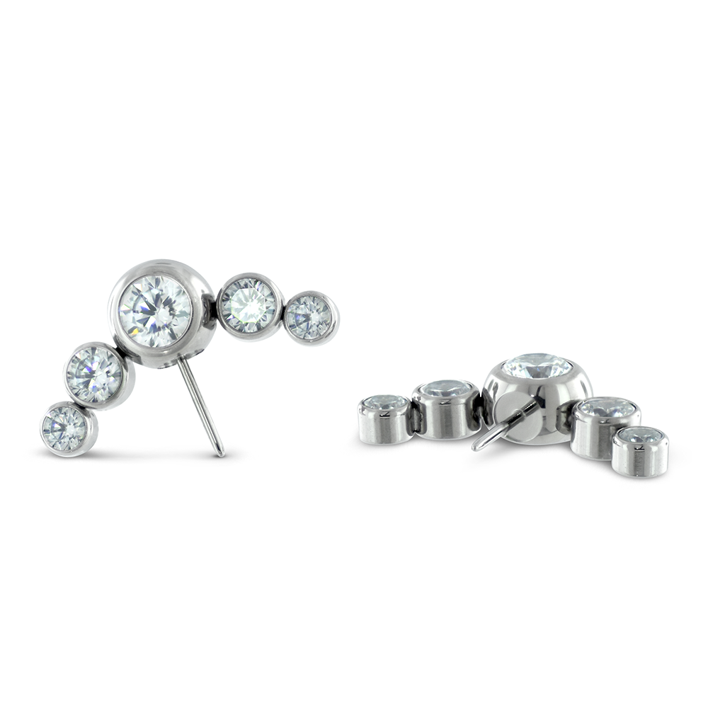 Titanium Faceted Side Gem Cluster – NeoMetal Inc